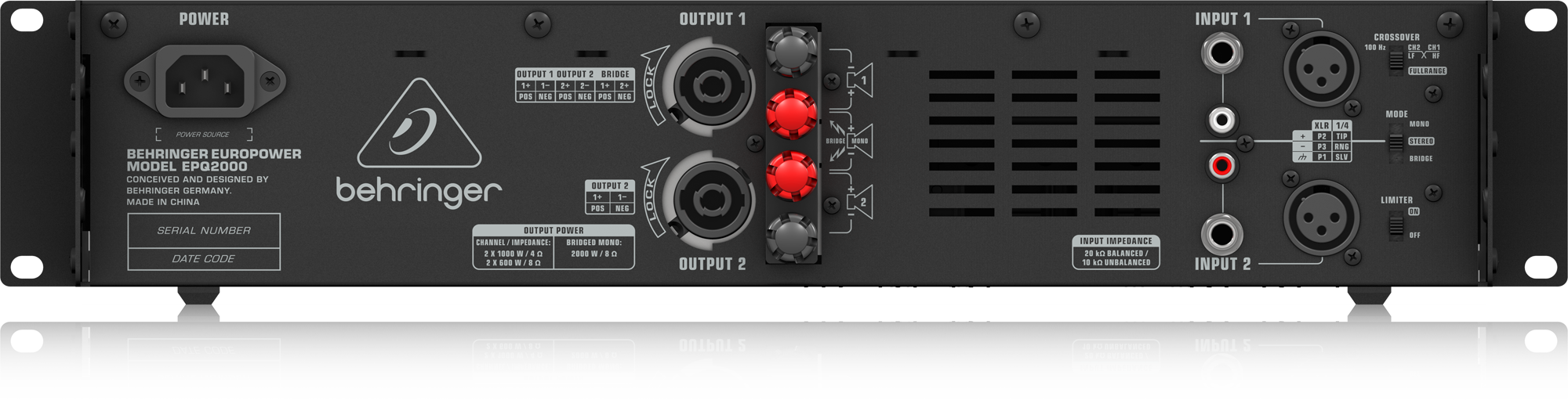 behringer | EPQ2000 | Behringer Professional 2,000-Watt Light Weight ...
