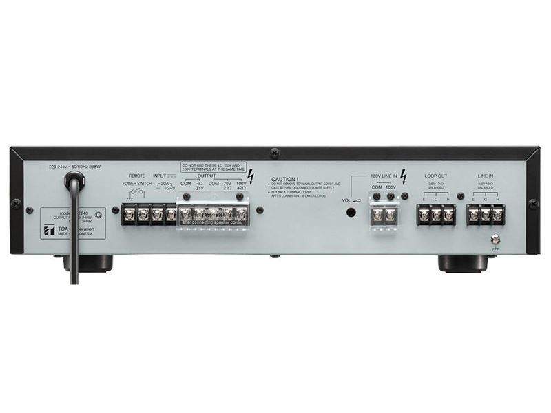 TOA | P-2240 | TOA A-2000 Series 240Watts Power Amplifier
